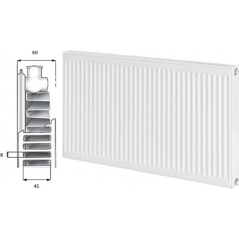 Purmo Compact C11. Enkelt plade radiator i hvid. Hedestoker.
