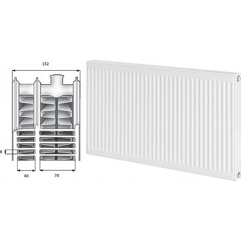 Purmo Compact C33. Hvid klassisk radiator. Hedestoker.dk