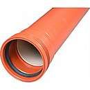 Kloakrør rød PVC, SN4 - ø110x6000mm. Kloakrør - glatterør - SN4